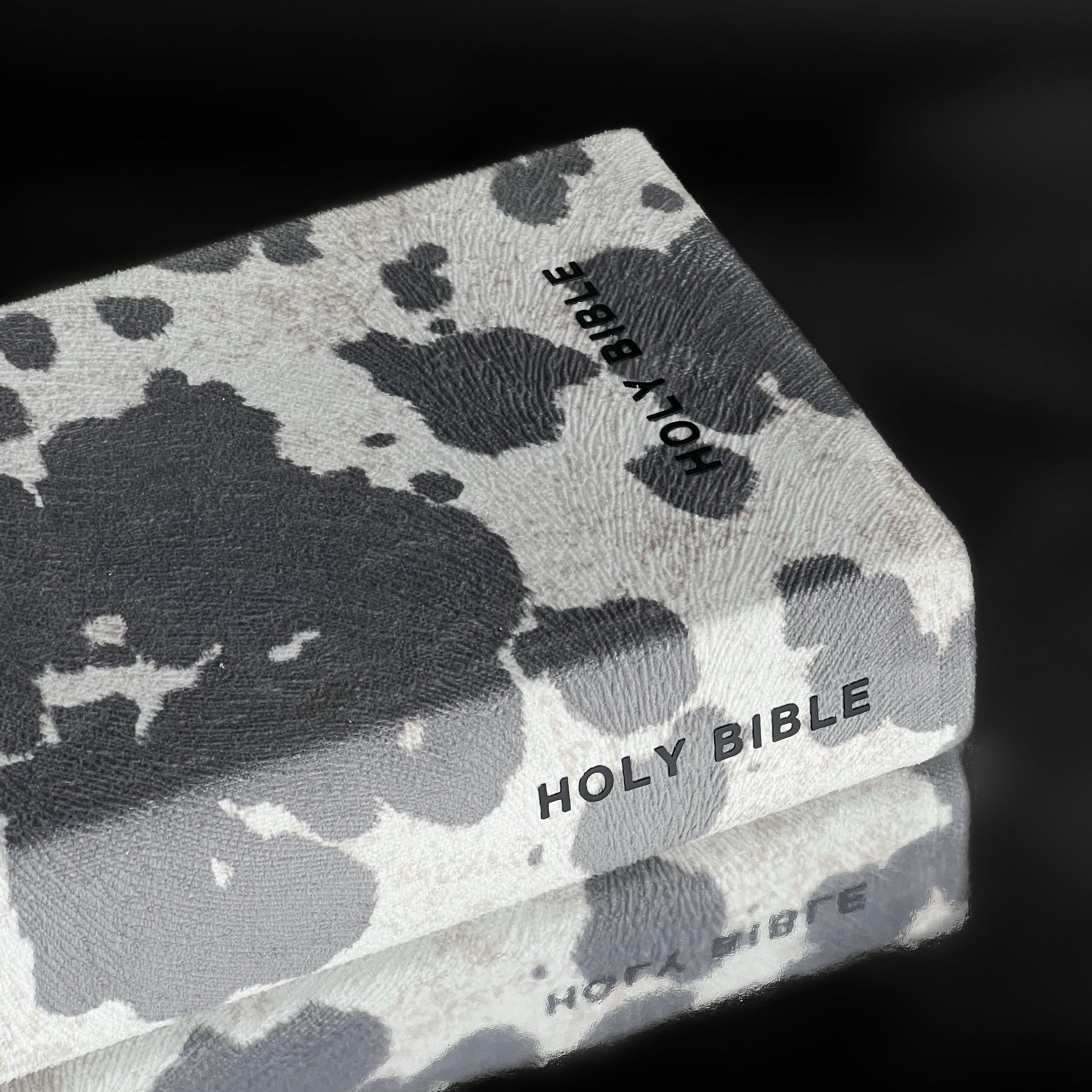 GRAY COW PRINT BIBLE COVER – KAINOS STUDIOS